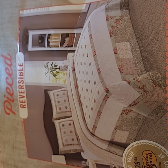 Cracker Barrel | Bedding | Nwt Sharon Queen 0 Cotton Quilt Cream Greens ...